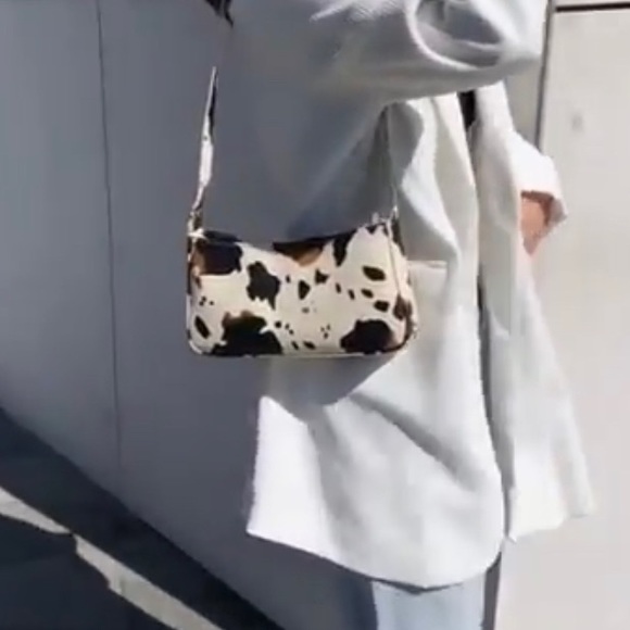 Bags | Cow Print Shoulder Bag Handbag Small Purse New Nwt | Poshmark